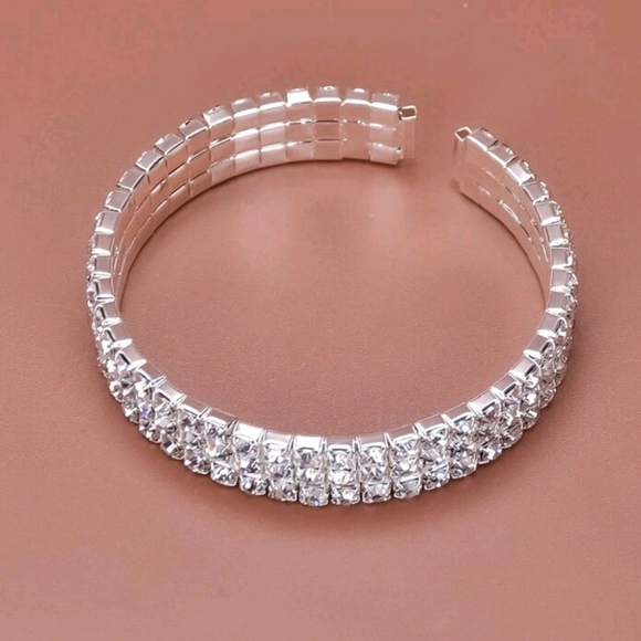 Jewelry | Silver Rhinestone Bracelet | Poshmark